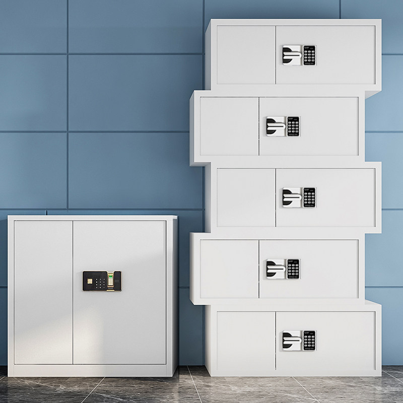 指纹电子密码锁保密柜小柜子文件柜办公财务档案资料储物铁皮矮柜_虎窝淘