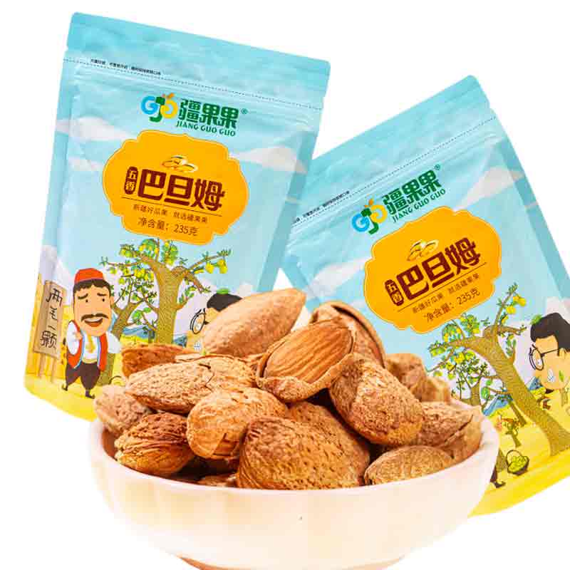 疆果果新疆特产巴旦木235g特产巴旦姆仁坚果手剥薄壳小零食_虎窝淘