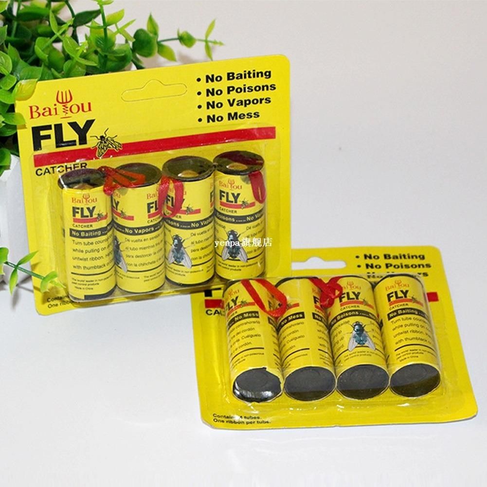 4X Fly Catcher Strip Fly Sticky Paper Strip Pest Control Mos_虎窝淘