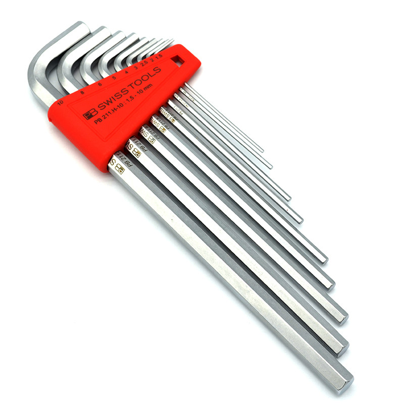 PB SWISS TOOLS瑞士平头加长内六角扳手组套211.H-2/4/5/6/8/10_虎窝淘