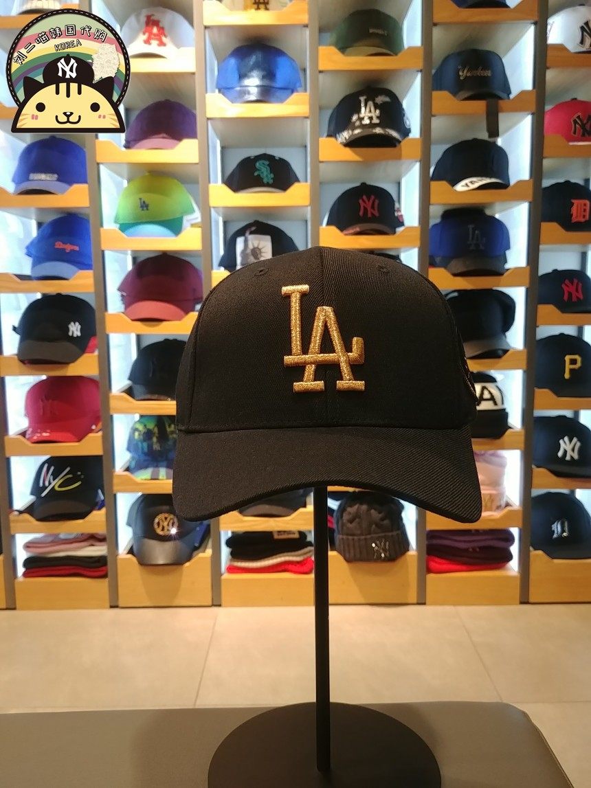 MLB帽子2023新款正品道奇队LA字母刺绣男女百搭弯檐封口棒球帽潮_虎窝淘