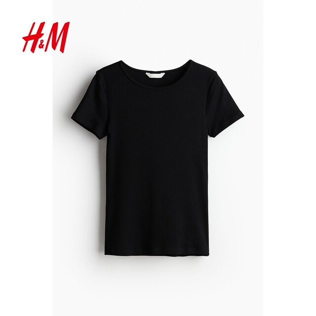 HM women's T-shirt autumn soft simple casual comfortable short-sleeved ...