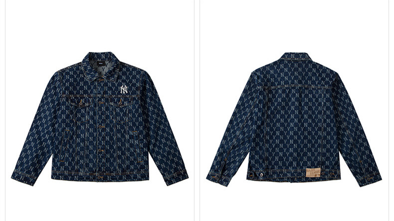 MLB男女牛仔外套2022春季新款复古老花NY运动休闲夹克3ADKM0121_虎窝淘