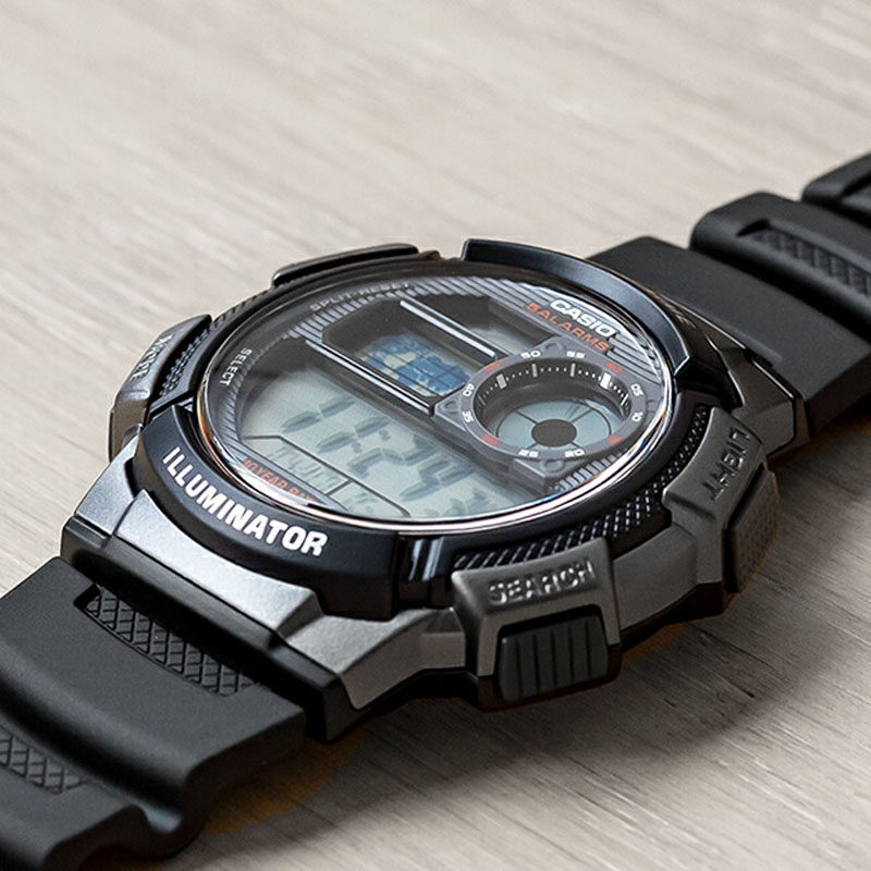 卡西欧手表男CASIO AE-1000W-1B运动腕表多功能防水学生电子表_虎窝淘