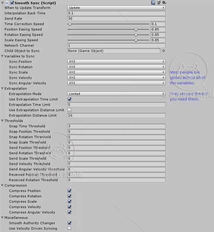 Unity最新版 Smooth Sync 3.41游戏网络平滑同步流量压缩工具_虎窝淘