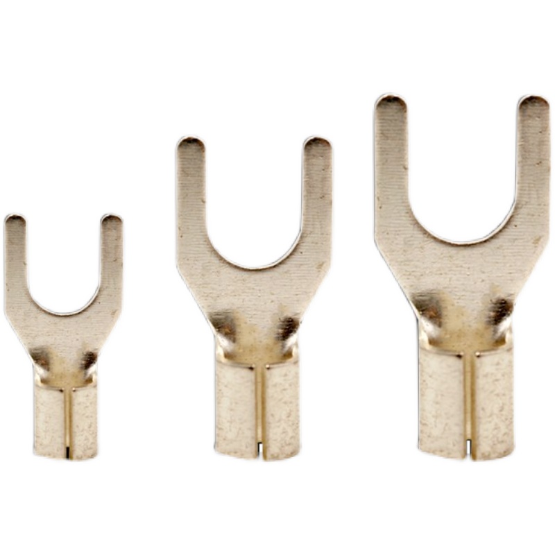 UT0.5/1/1.5/2.5/4/6/10平方冷压端子U型叉型Y型裸端头黄铜镀银_虎窝淘