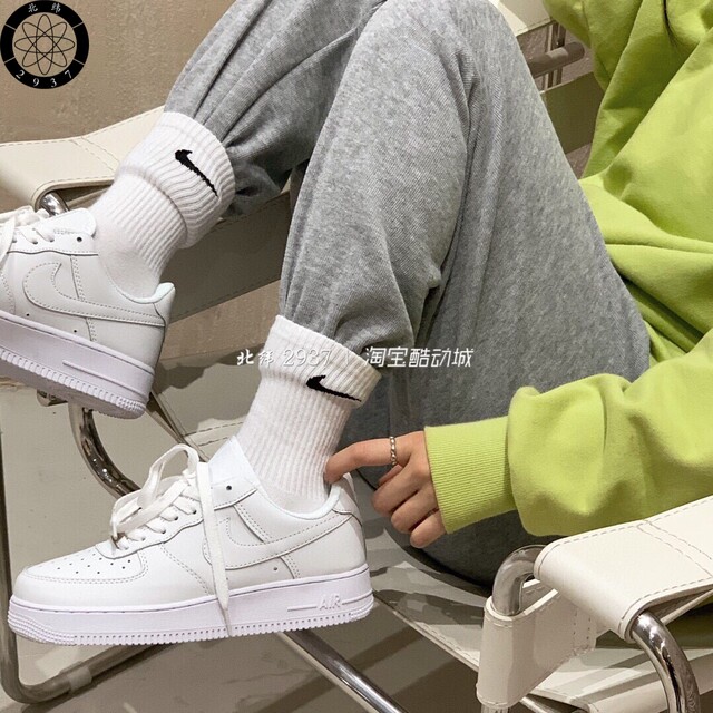 Nike/Nike Air Force 1 AF1 Air Force One pure white classic sneakers ...