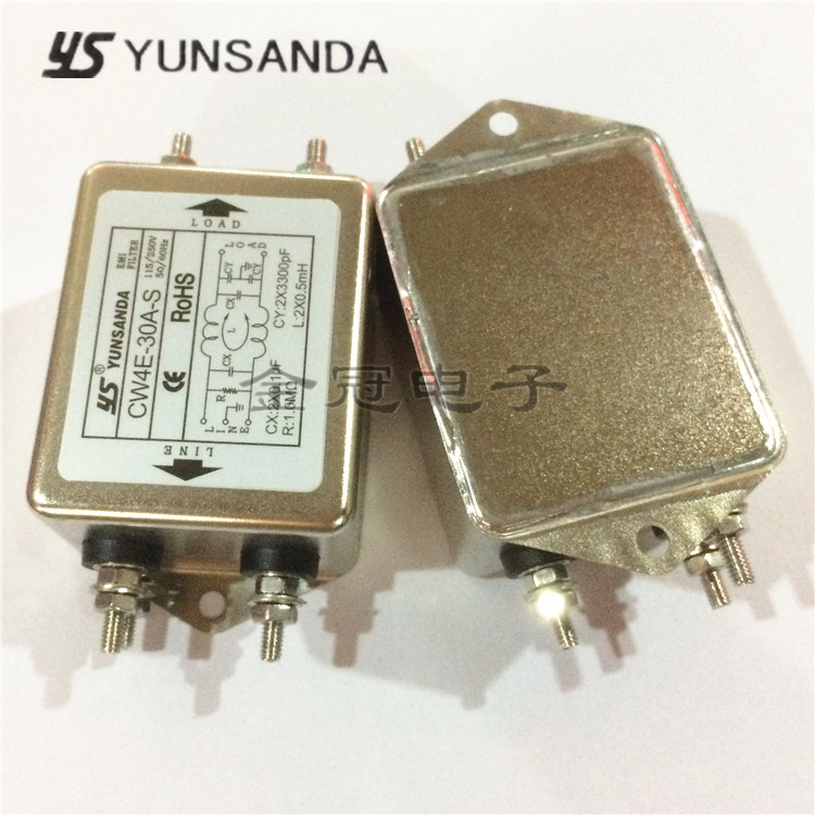 台湾YUNSANDA电源滤波器CW4E-30A/6A/10A/20A/3A-S螺栓式220V_虎窝淘