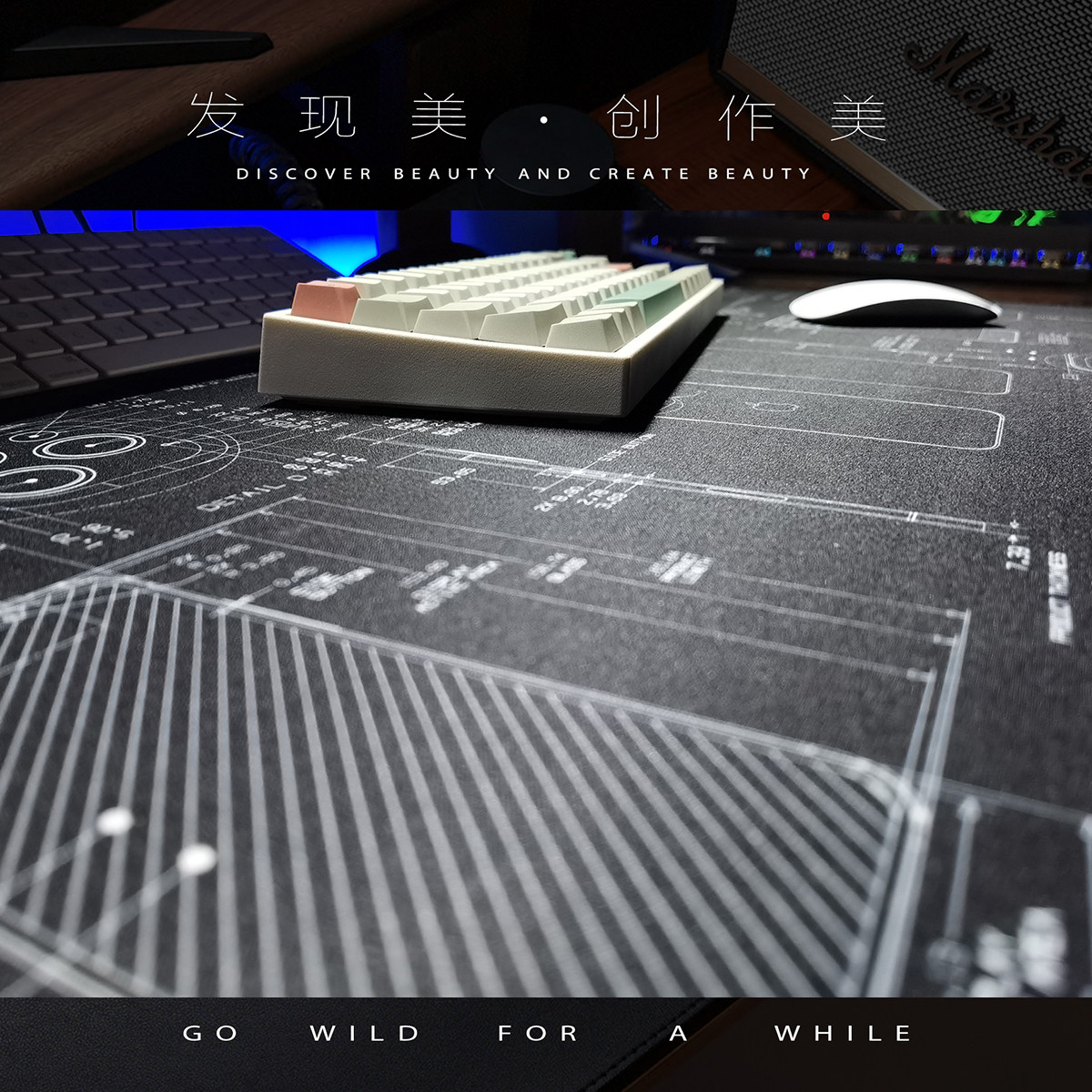 鼠标垫工业风 12 pro手机设计稿图案鼠标垫超大号加厚游戏_虎窝淘