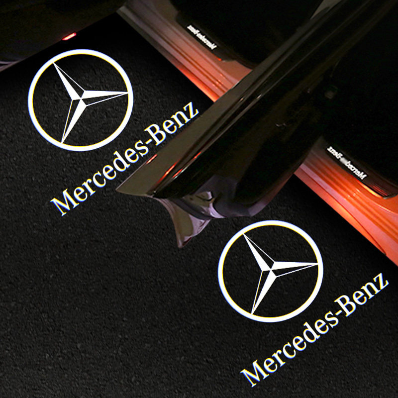 奔驰迎宾灯原厂C级C200L/C260L新E级E300L/GLC改装车门镭射灯氛围_虎窝淘