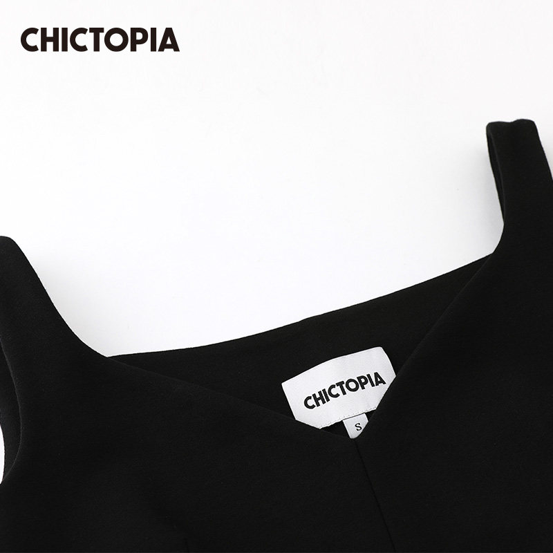 CHICTOPIA CHIC刘清扬春夏黑色弹力修身百搭时尚气质针织连体衣_虎窝淘
