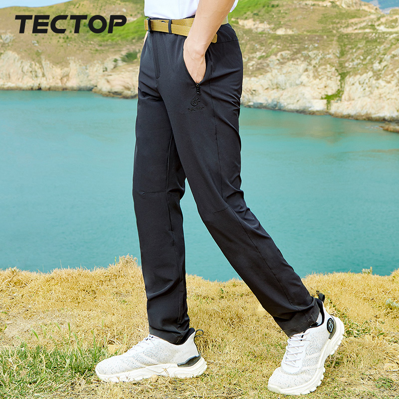 TECTOP/探拓口袋拉链夏季速干裤男中年休闲裤透气弹力运动长裤_虎窝淘