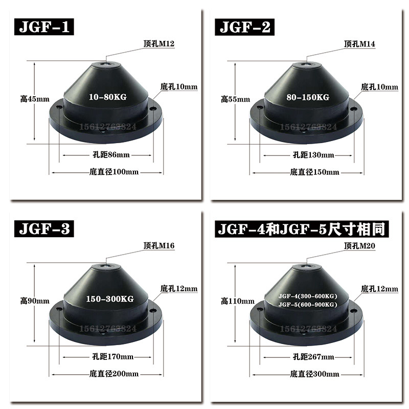 JGF水泵减振专用底座风机防震垫橡胶减震器空调室外机设备隔振器_虎窝淘