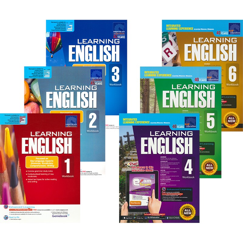 SAP Learning English Workbook 1-6年级学习系列英语6册练习册 7-12岁新加坡新亚出版社教辅英文原版进口_虎窝淘