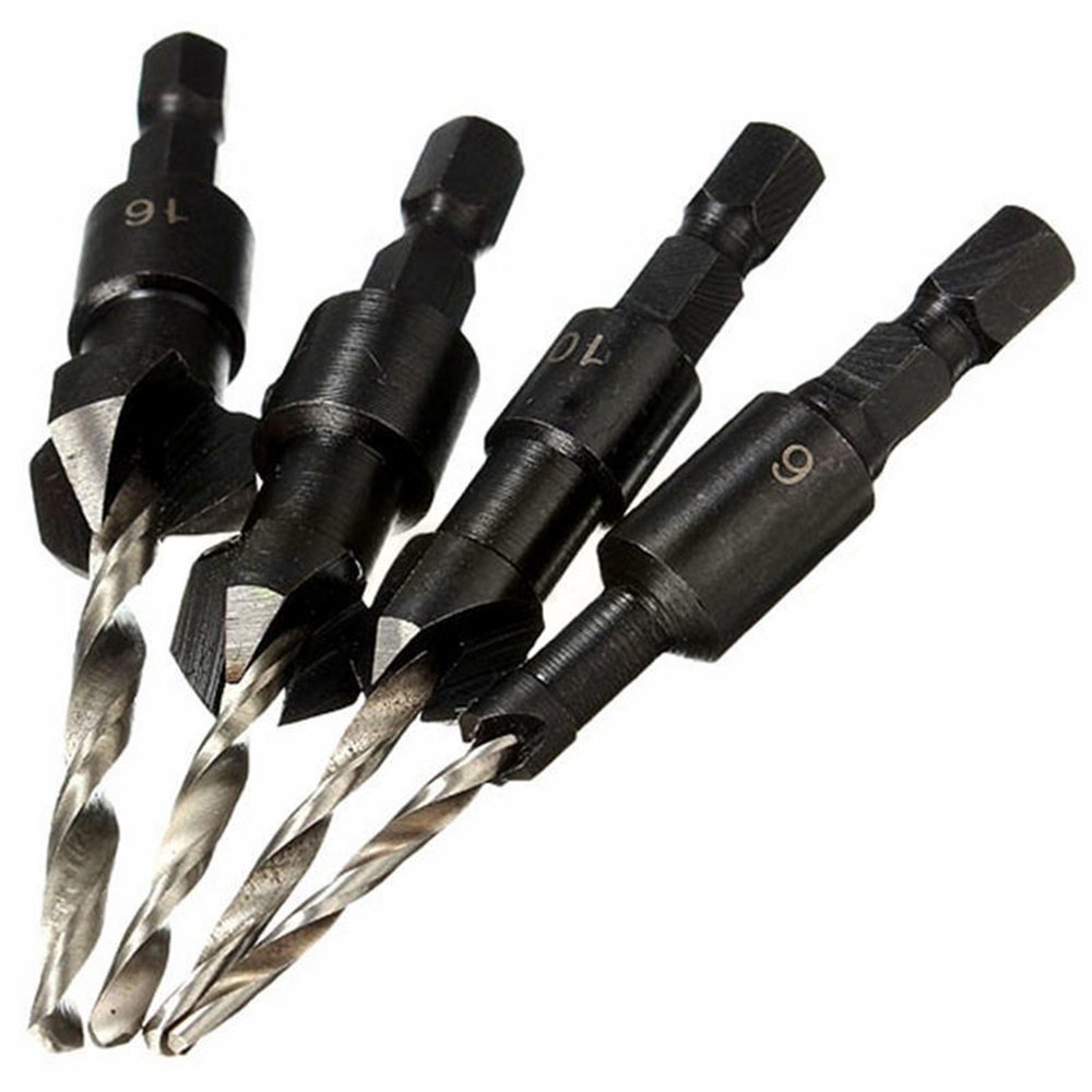 1PC Wood Woodworking 5 Flute HSS Countersink Drill Bit Set C_虎窝淘