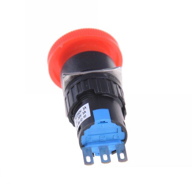1pcs 16mm Red Mushroom Emergency Stop E-stop Switch 3 Pins N_虎窝淘