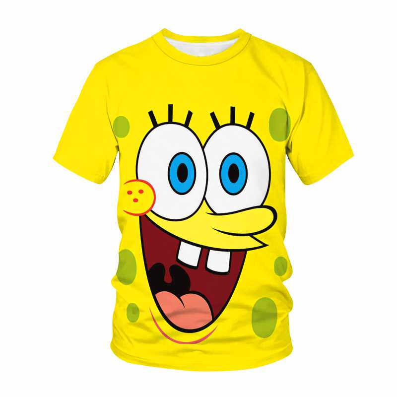2020Funny Yellow Bob t-Shirt Men s Sponge Family Printing_虎窝淘