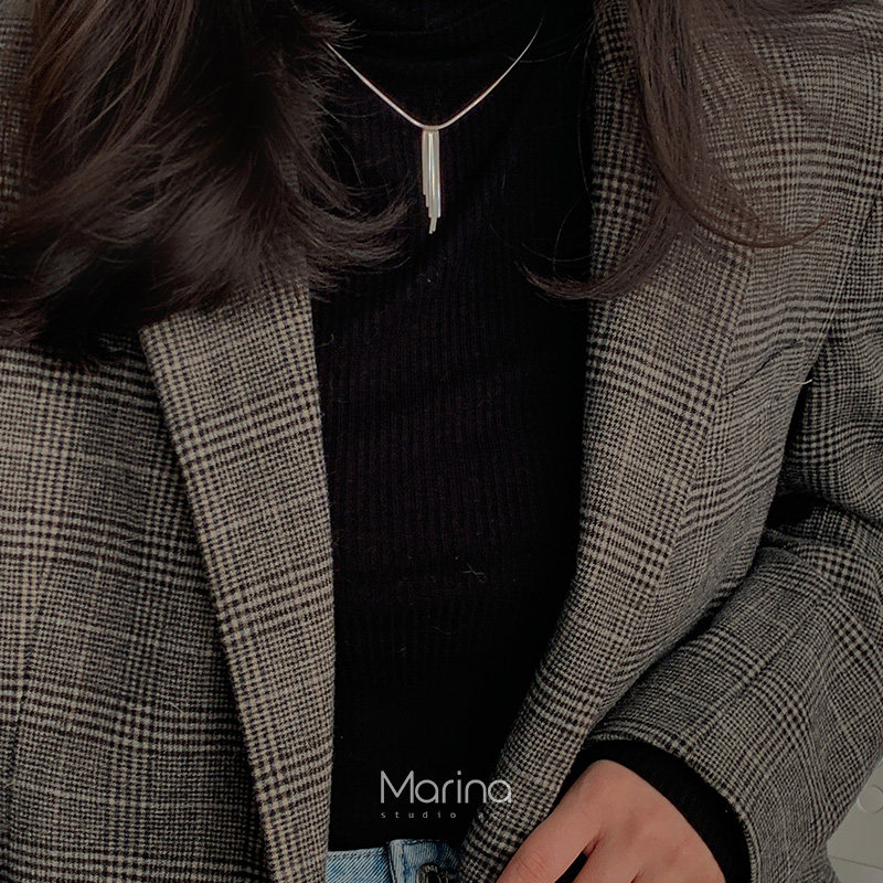 法式高级感流苏蛇骨链项链通体925纯银高级感毛衣链女长款叠戴_虎窝淘
