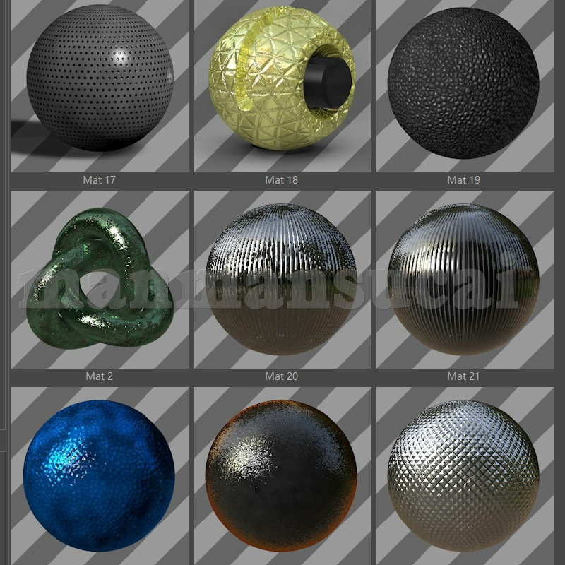 42- c4d材质 50个C4D科幻材质预设 sci-fi_texture_pack_1.1_虎窝淘