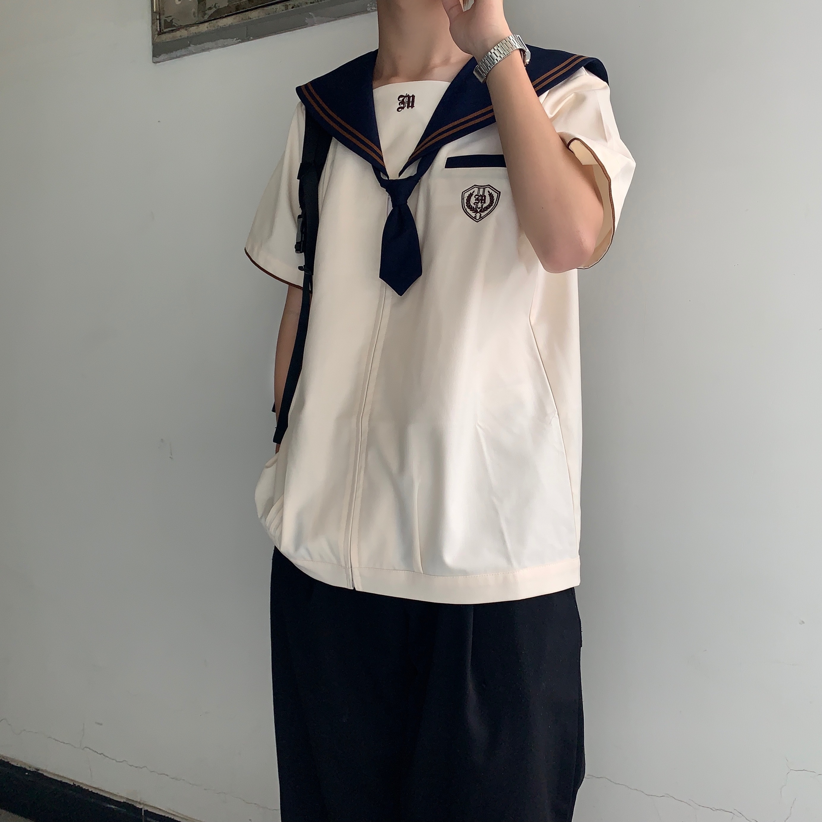 神明少女京泉中水手服男生女生原创JKDK学生装cos歪舍服松池夏小_虎窝淘