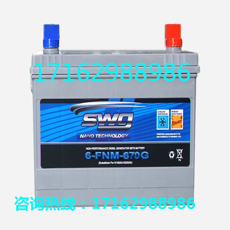SWG思吾高柴油发电机组蓄电池6-FNM-670G 免维护起动电瓶12V120AH_虎窝淘
