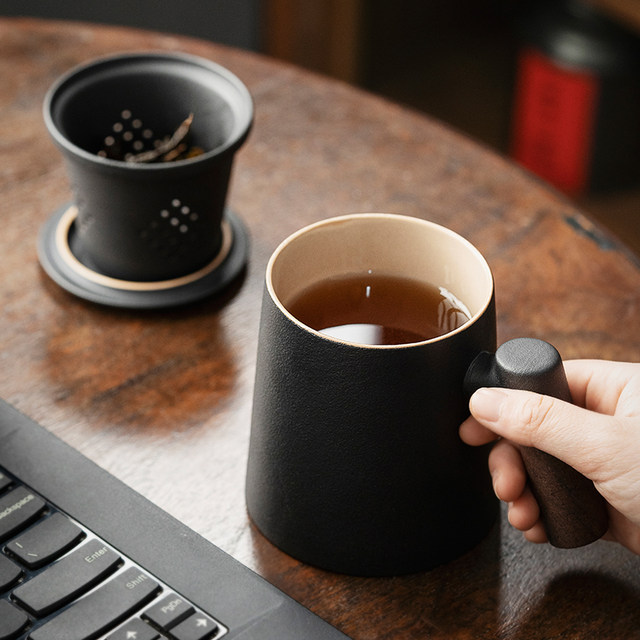 Ceramic tea water separation tea cup for men's personal special office ...