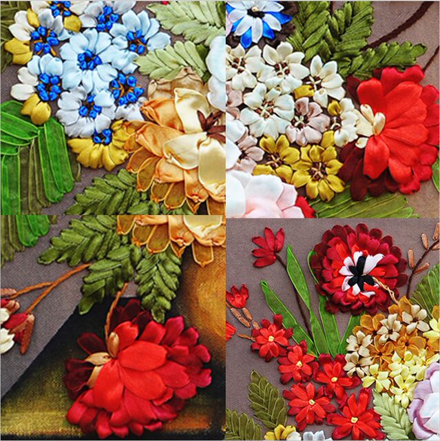 Ribbon embroidery new three-dimensional embroidery hand embroidery diy ...