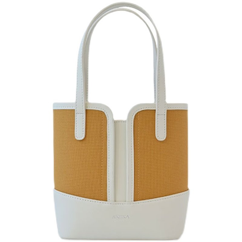 AKIIKA小众设计包mini tote手掌纹牛皮拼接手提包女小包气质纯色_虎窝淘