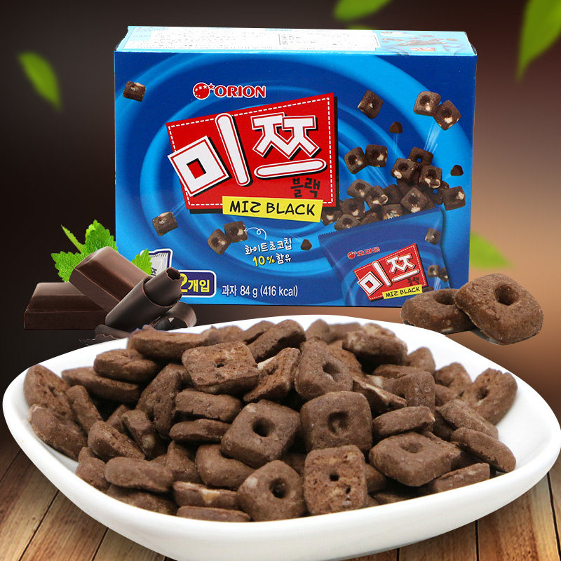 韩国进口食品好丽友脆米棋子饼干84g*5盒巧克力味儿童休闲零食_虎窝淘