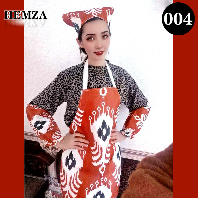 围裙HEMZA布艺棉麻民族风艾特莱斯花纹时尚餐厅厨房围裙套装