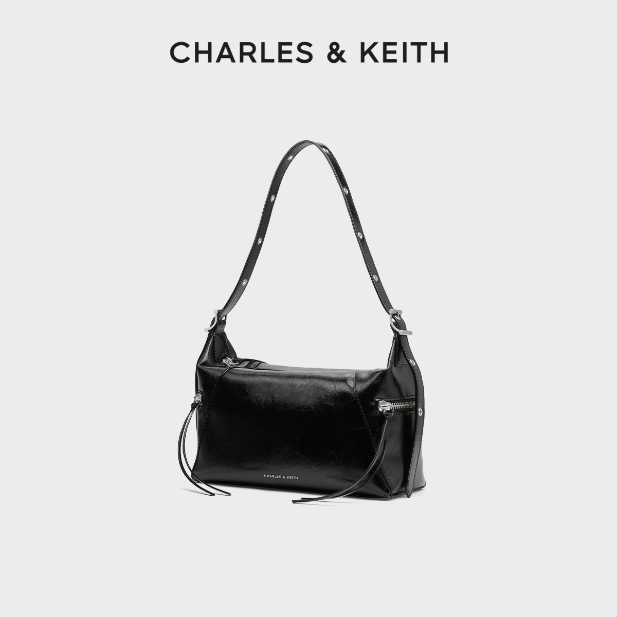 CHARLESKEITH24秋季新款CK2-40782413柔软拉链单肩腋下包机腋下包