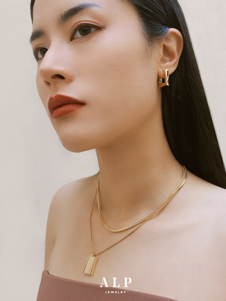 官方ALP JEWELRY新品5月系列复古高级感中性风方形蛇骨链锁骨链_虎窝淘