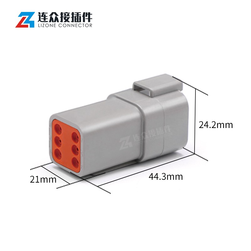 德驰型DT04-6P汽车连接器防水接插件公母对接端子线束插头DT06-6S_虎窝淘