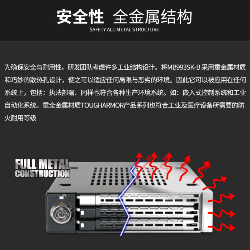 ICY DOCK硬盘盒软驱位2.5寸SSD/SATA全金属热插拔带锁MB993SK-B_虎窝淘