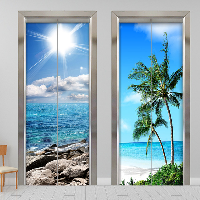 Elevator door landscape sticker decoration self -adhesion, thick ...
