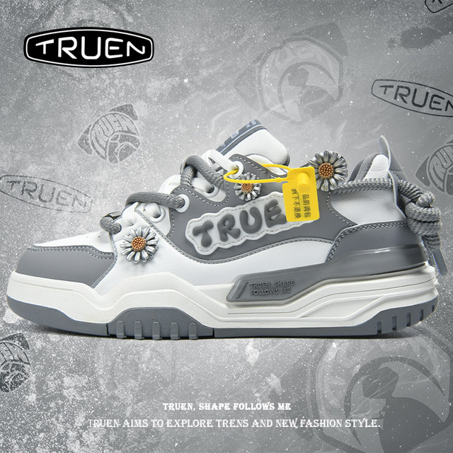 TRUEN Zhennan Men's Shoes Spring and Autumn Fund Tide Advanced White ...