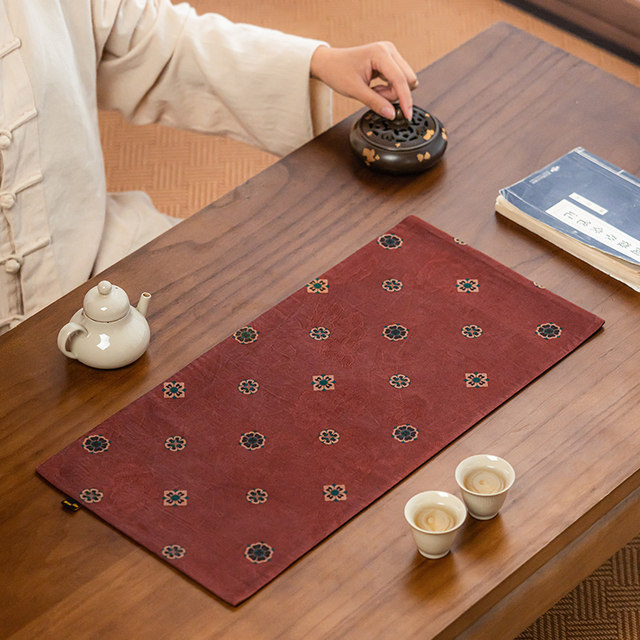 Chinese high-end Xiangyun yarn tea mat, retro waterproof dry bubble mat ...