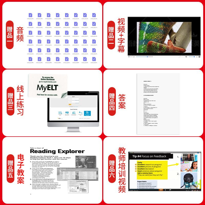 Reading Explorer Foundations 1 2 3 4 5级别学生书在线练习账号英文原版美国国家地理学习青少年英语综合课程初 ...