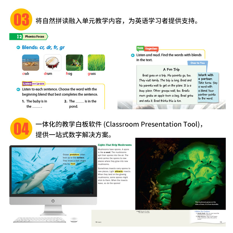 原版进口美国国家地理出版社Reach Higher Student Pack 2A学生用书练习册美国小学主流教材儿童青少年英语教材鲸鱼外教小学 ...