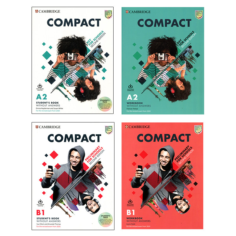 剑桥KET PET考试备考教材Compact Key for Schools A2学生套装第二版青少版2020考纲Compact ...