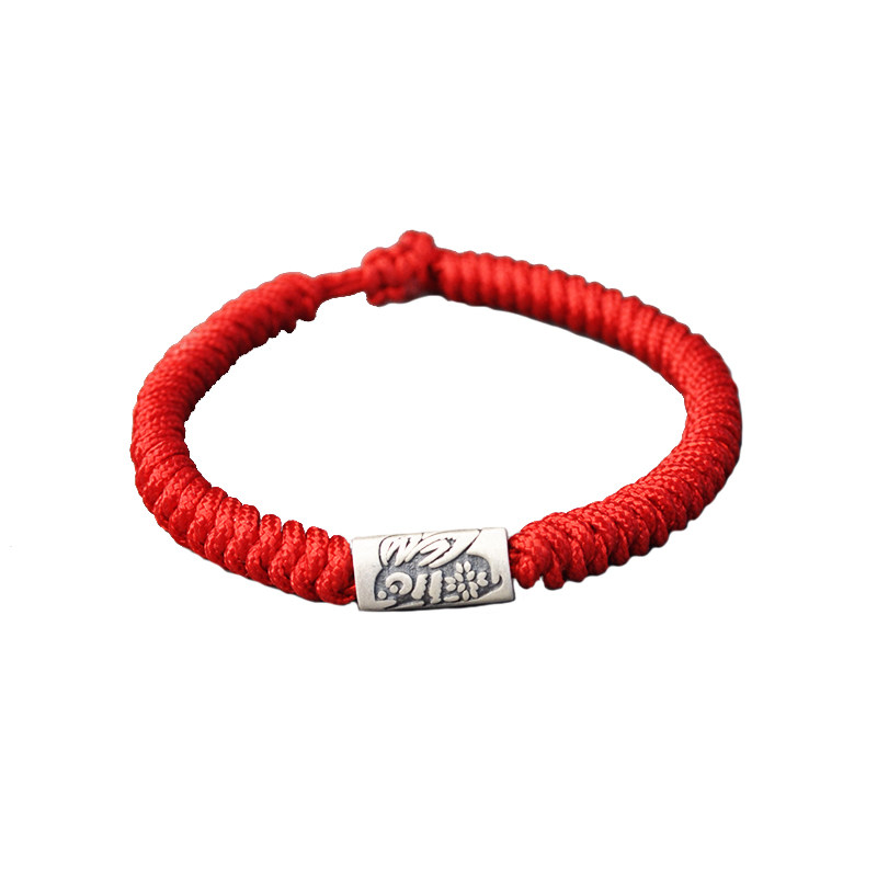 十二生肖兔年本命年护身金刚结手工编织红手绳男女粗款手链礼物_虎窝淘