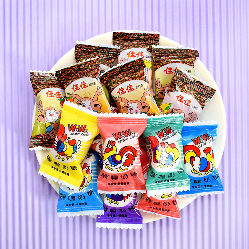 wowo喔喔奶糖佳佳正品网红软糖果小零食休闲婚庆结婚喜糖散装_虎窝淘