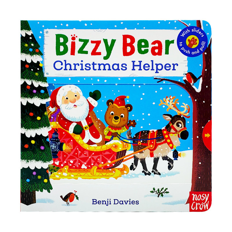小熊很忙英文原版 Bizzy Bear系列圣诞节小帮手Christmas Helper纸板活动机关操作书边玩边学儿童英语启蒙认知绘本_虎窝淘