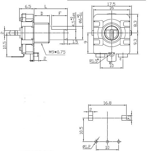 Japan ALPS Alps EC16 encoder 24 pulse point no positioning shaft length ...