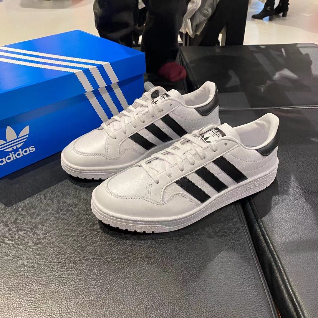 adidas三叶草男鞋秋TEAM COURT经典小白鞋轻便运动休闲板鞋EG9734_虎窝淘