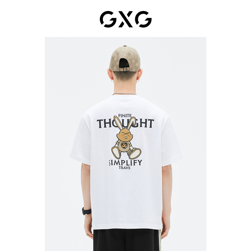 GXG男装商场同款短袖T恤印花绣花 2023年夏季新品GE1440852C_虎窝淘