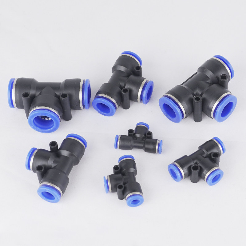 AKS PE8气动气管快速插接头PE6 T型三通 PE4/PE10/PE12/PE16全_虎窝淘