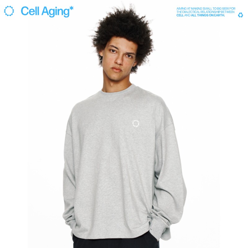 Cell Aging T恤基础logo印花圆领休闲运动套头针织长袖潮流上衣_虎窝淘