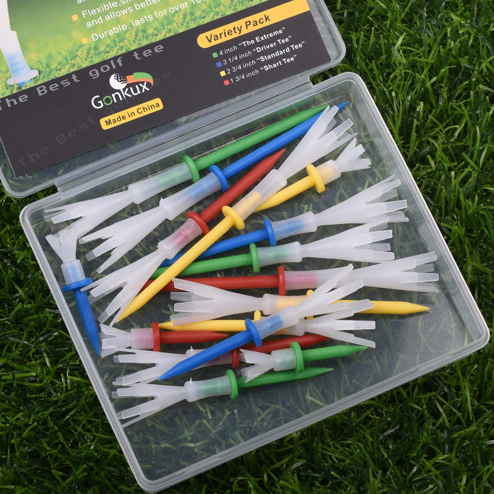 高尔夫球钉盒装16支4尺寸新款高尔夫球TEE限位胶球托礼品球座_虎窝淘