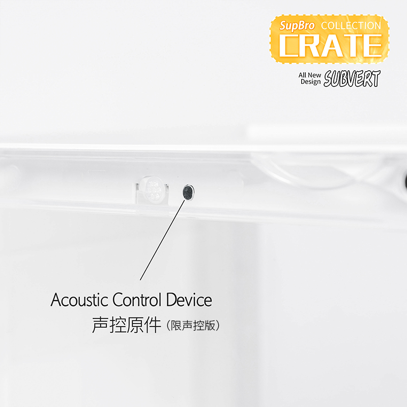 SupBro鞋盒侧开款网红LED声控发光aj1球鞋收纳盒透明亚克力_虎窝淘